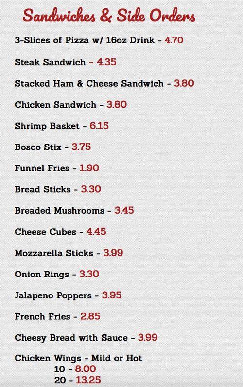 B&C Pizza West Side menu in Bay City, Michigan, USA