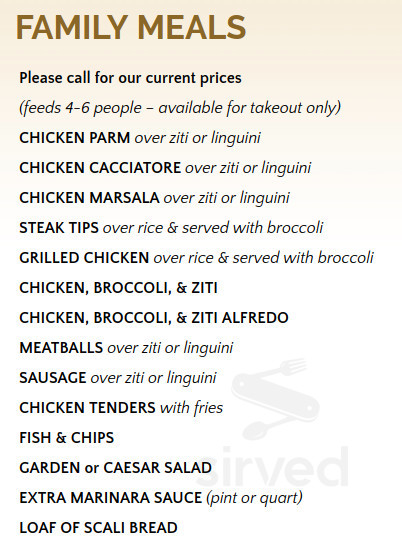 Scola's Restaurant menus in Dracut, Massachusetts, United States