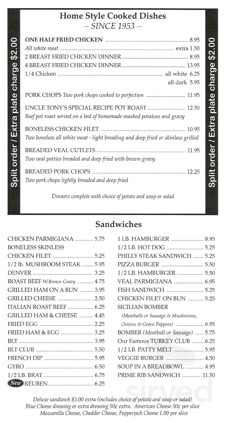 DeRango 's The Pizza King Restaurant & Sports Bar menus in Kenosha ...