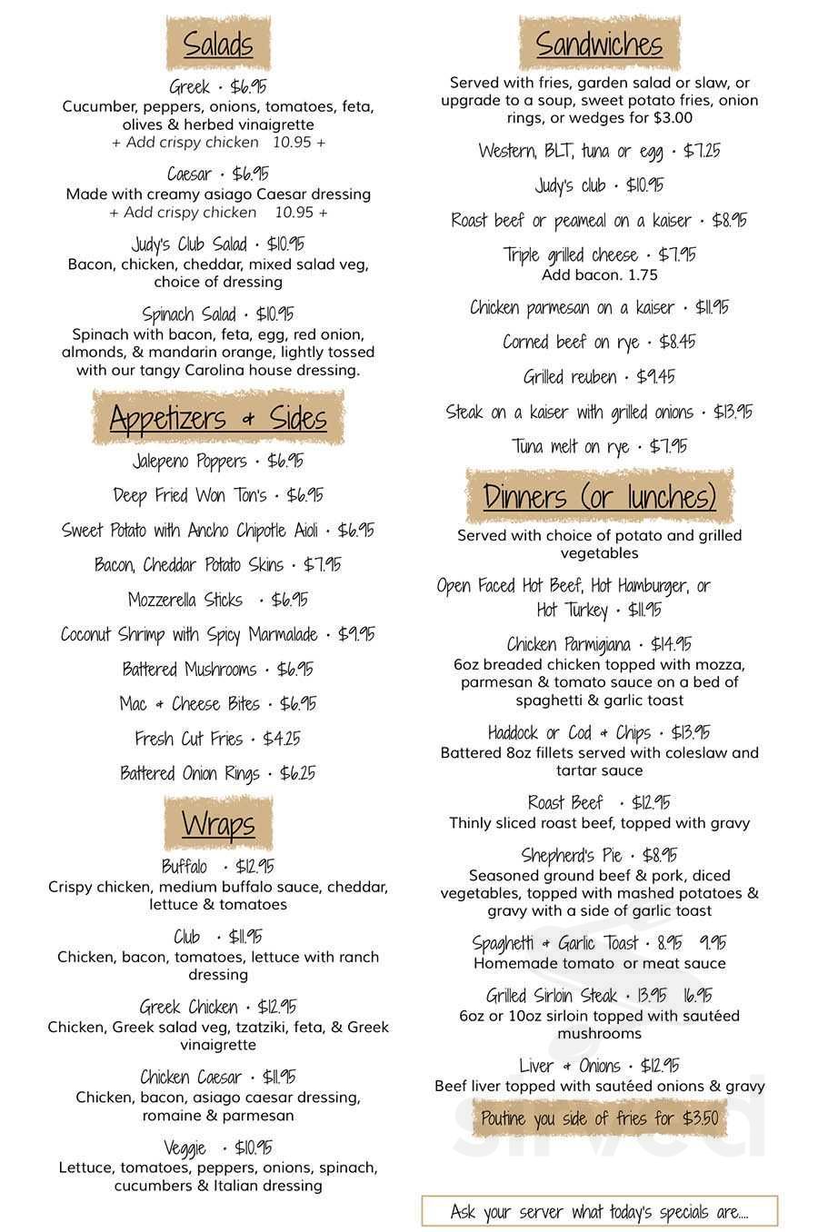 Menu for Dave's Diner in Sebringville, ON | Sirved