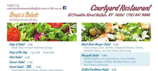 Menu for Courtyard Restaurant in Buffalo, NY | Sirved