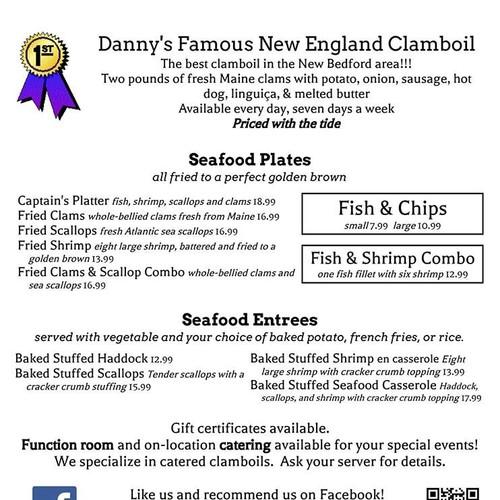Danny's Seafood / Bar & Grille menu in New Bedford, Massachusetts, USA