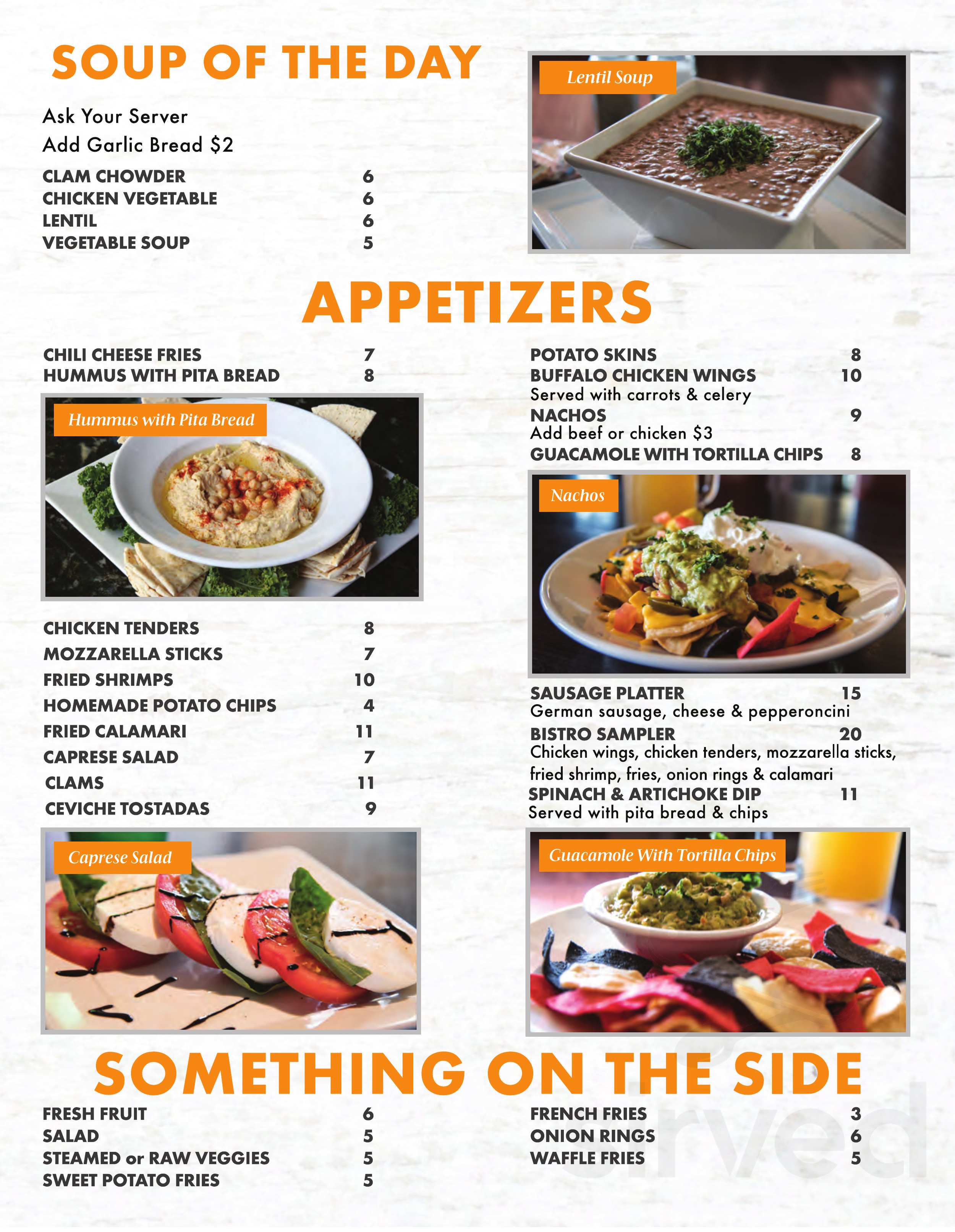 Menu for Corner Bistro in Glendale, California, United States