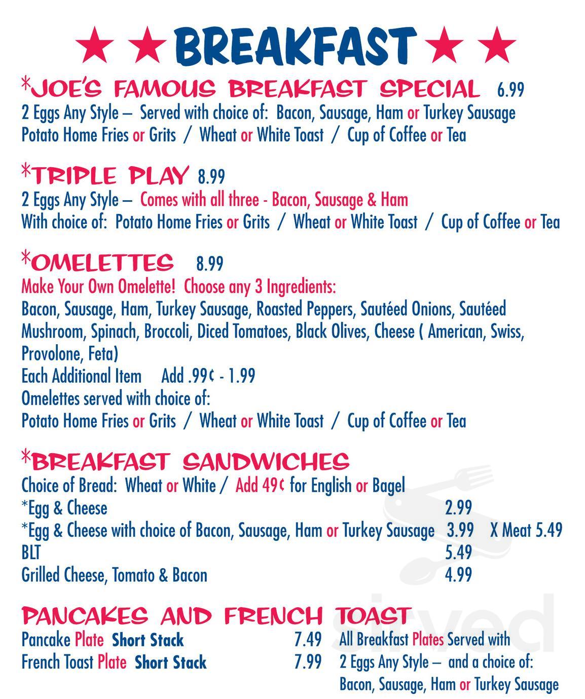 Menu for Joe's Famous Subs & Pizza in Roxbury, MA | Sirved