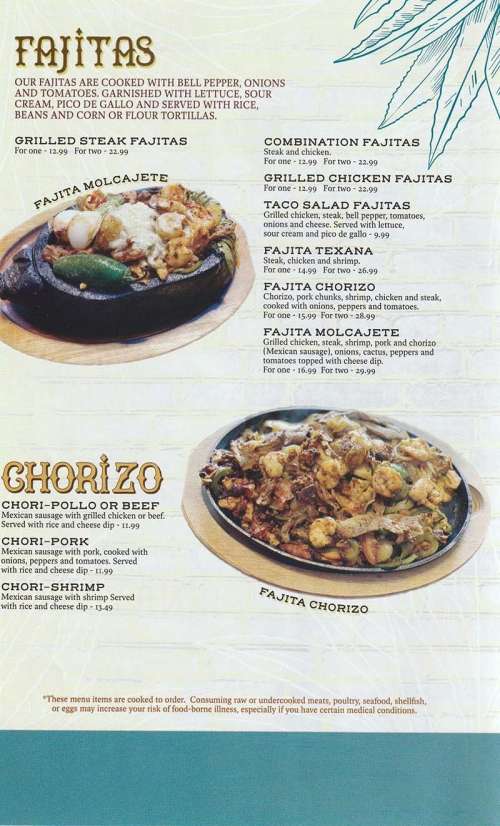 Romo's Mexican Restaurant and Cantina menu in Cookeville, Tennessee, USA