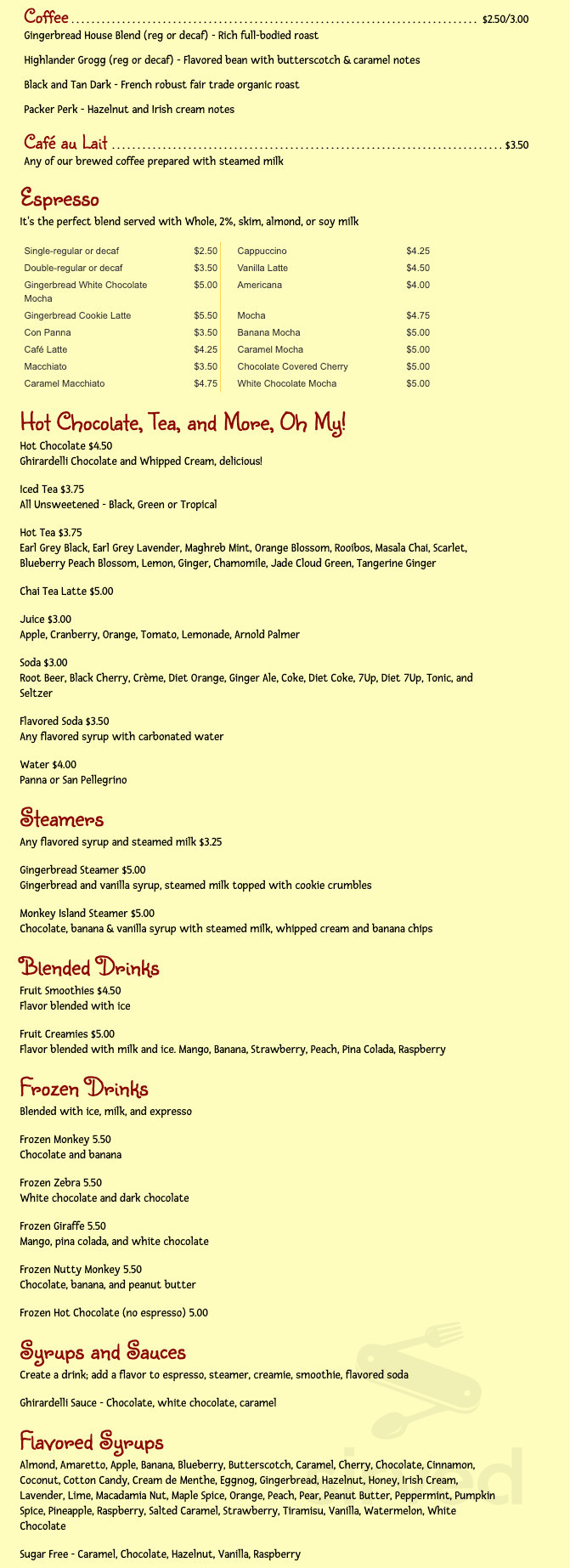 The Gingerbread House menu in Muskego, Wisconsin, USA