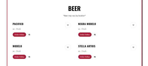 Menu for Ambriza in Katy, TX | Sirved