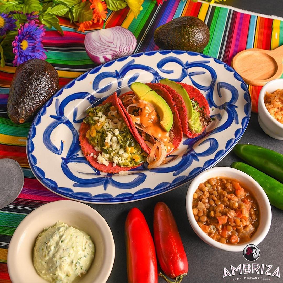 Ambriza menu in Houston, Texas, USA