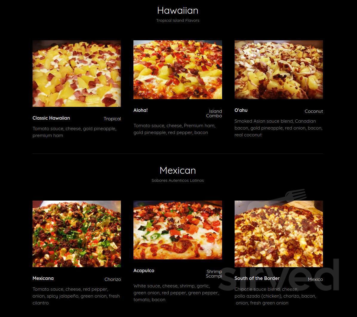 Menu - Ukiah CA's isi's Pizza | Sirved