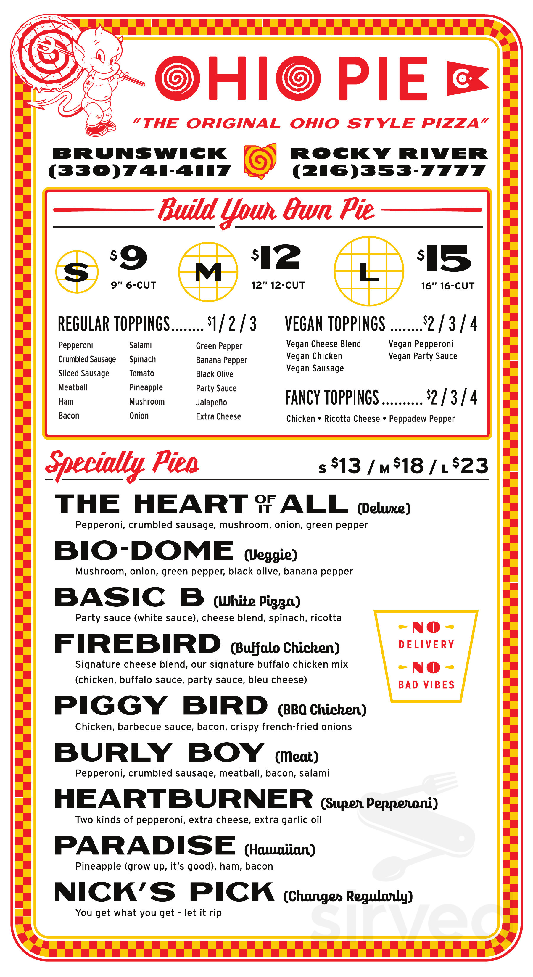 Ohio Pie Co Rocky River menu in Rocky River, Ohio, USA