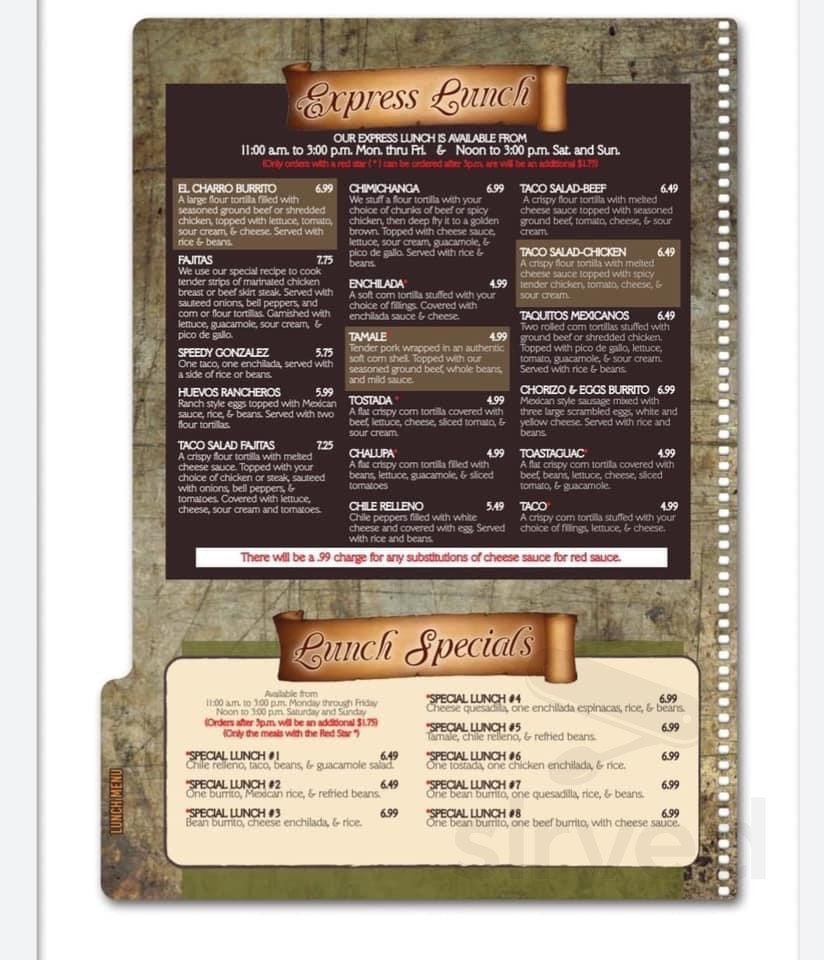 El Charro of Fraser menus in Fraser, Michigan, United States
