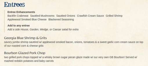 Menu for Georgia Blue in Flowood, MS | Sirved
