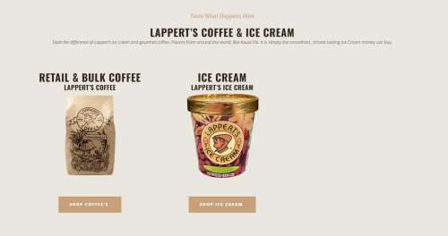 Lappert's Ice Cream menu in Las Vegas, Nevada, USA