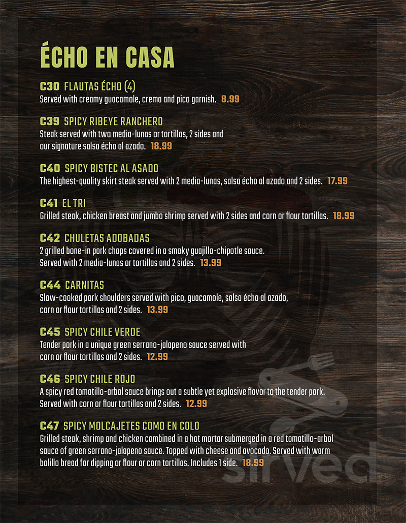 Echo Frezco Cocina Mexicana menu in Shrewsbury, Pennsylvania, USA