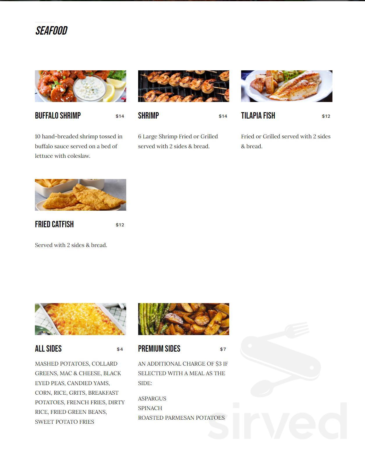 Menu - DeSoto TX's BH Restaurant & Lounge of Desoto | Sirved