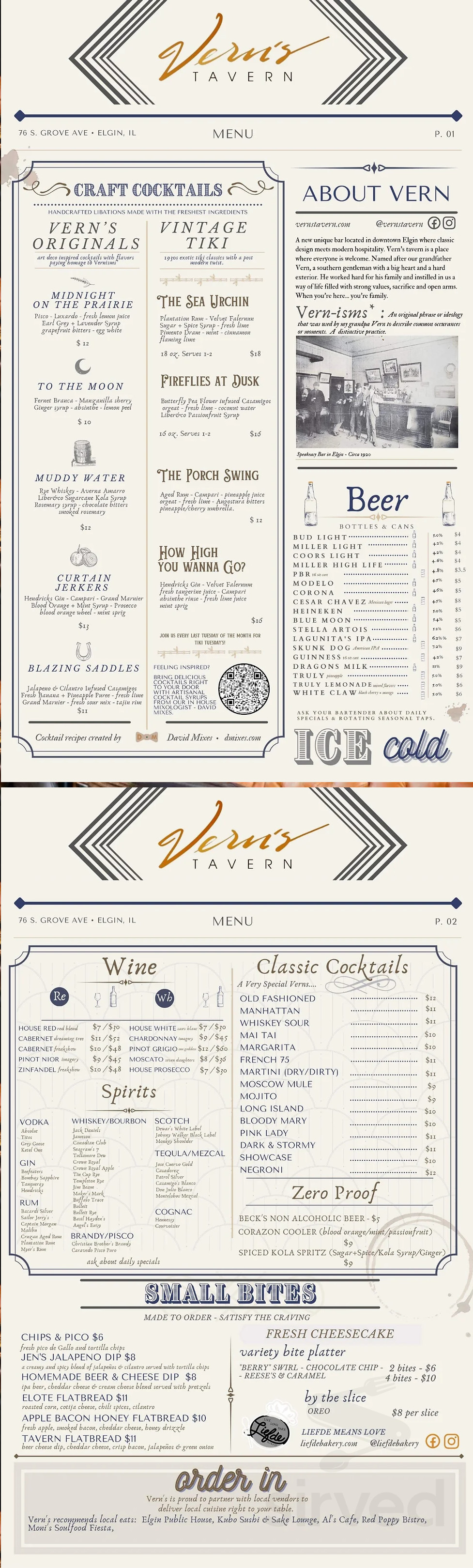 Vern's Tavern Elgin menu in Elgin, Illinois, USA