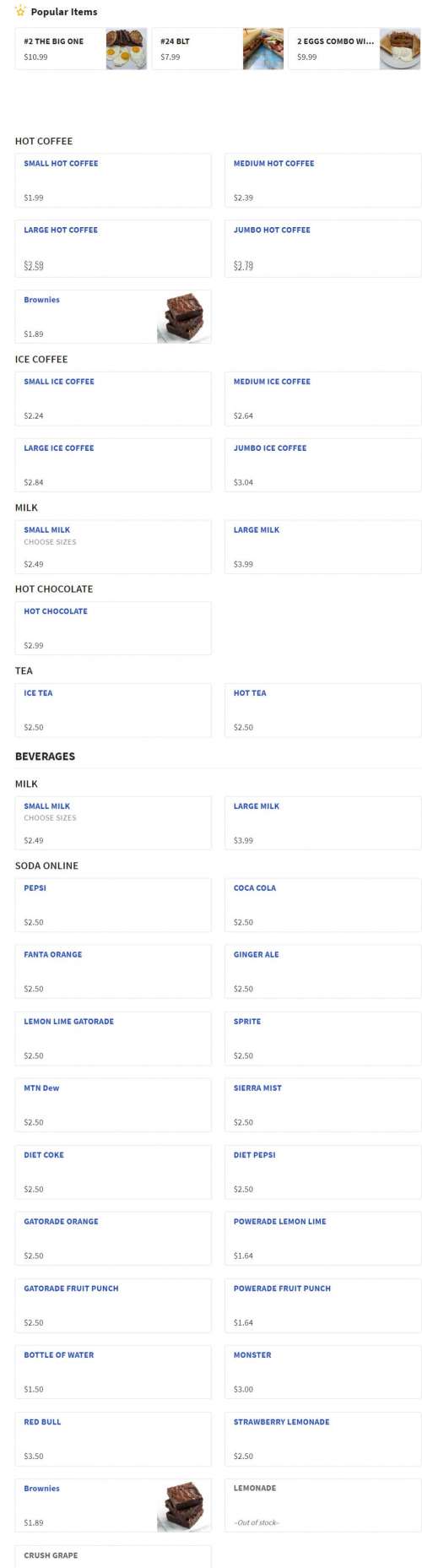 Munchies Breakfast & lunch menu in Fall River, Massachusetts, USA