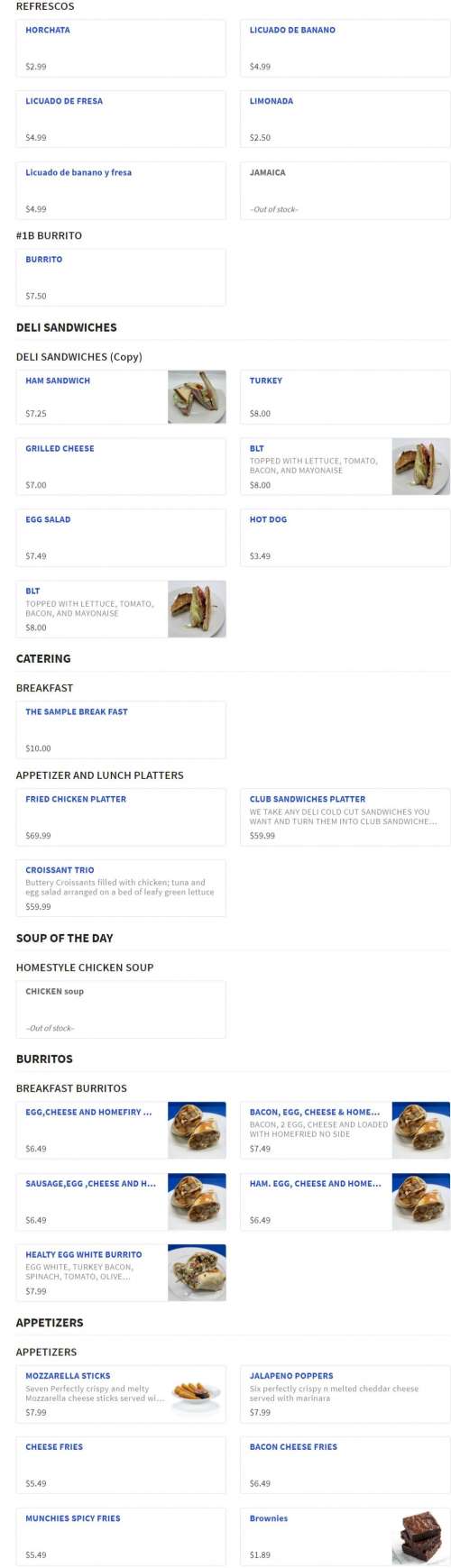 Munchies Breakfast & lunch menu in Fall River, Massachusetts, USA