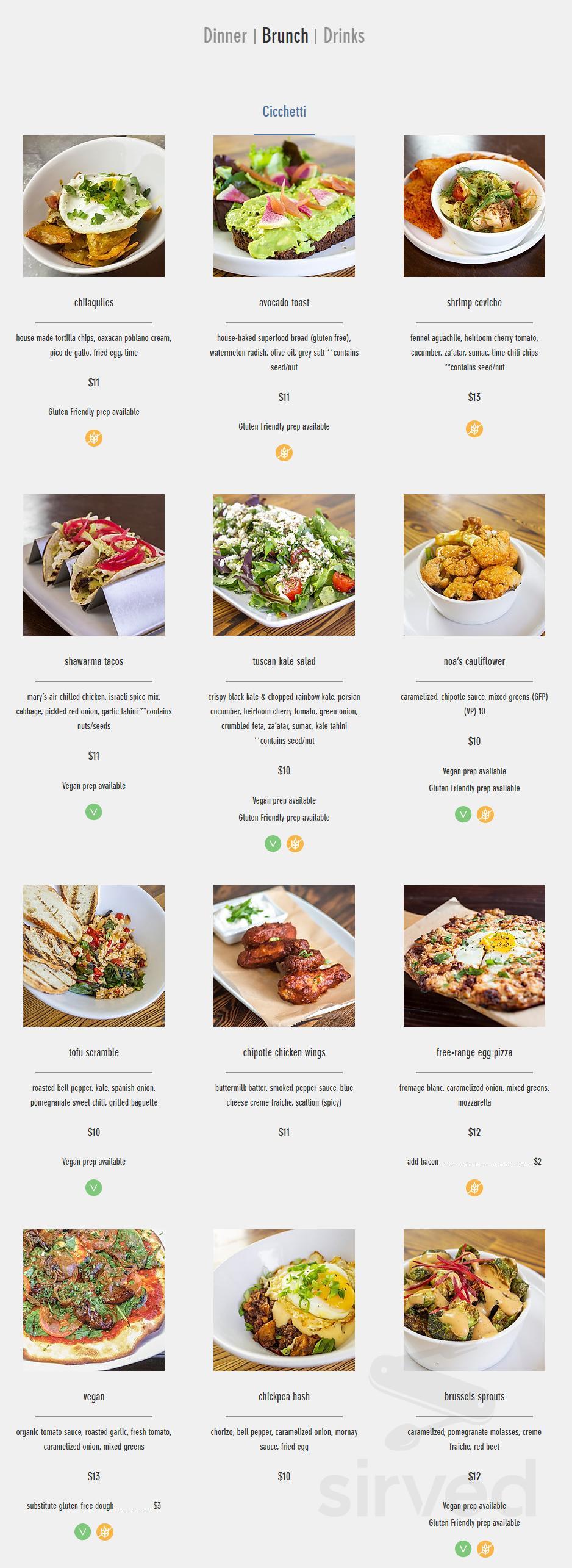 Bacari W. 3rd menu in Los Angeles, California, USA