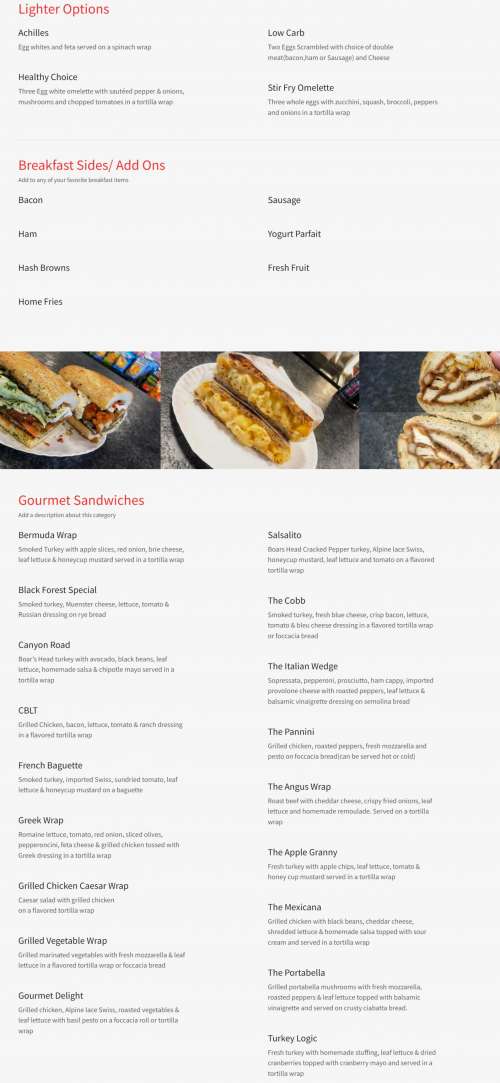 The Foodie Shack Eaterie menu in Bohemia, New York, USA