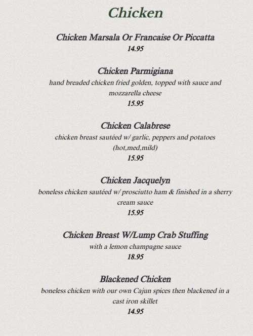 Rossi's Ristorante menu in Archbald, Pennsylvania, USA