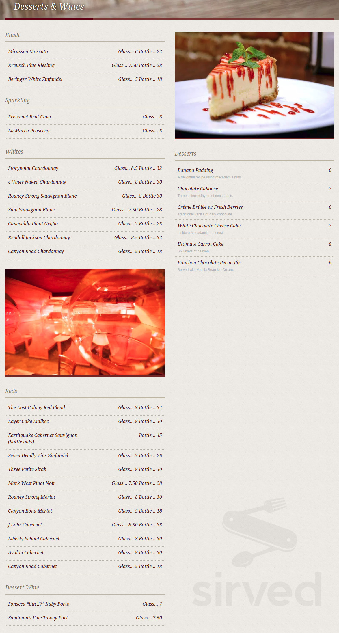 Depot Bar & Grill menu in Springfield, Tennessee, USA