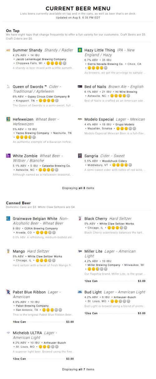 High Voltage Kingsport menu in Kingsport, Tennessee, USA