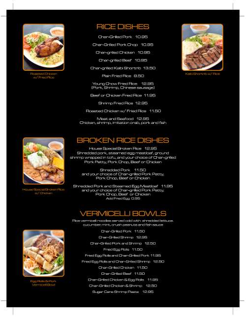 PT Eatery menu in San Diego, California, USA