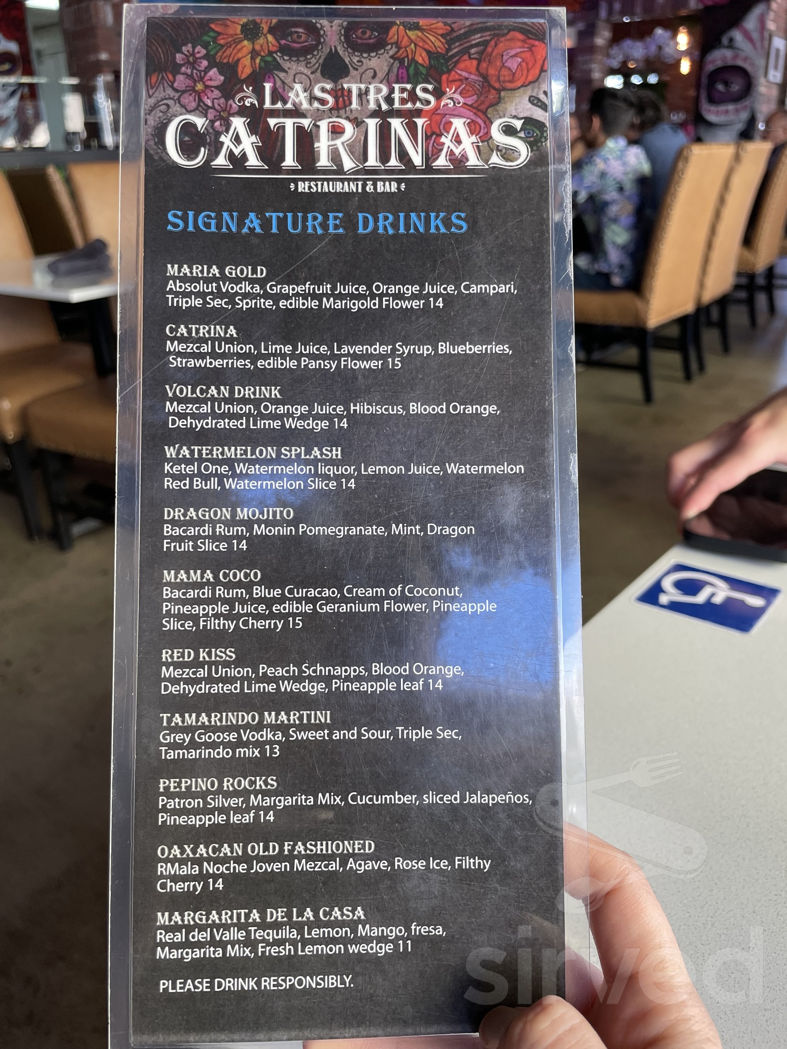 Las Tres Catrinas Restaurant & Bar menu in Chula Vista, California, USA