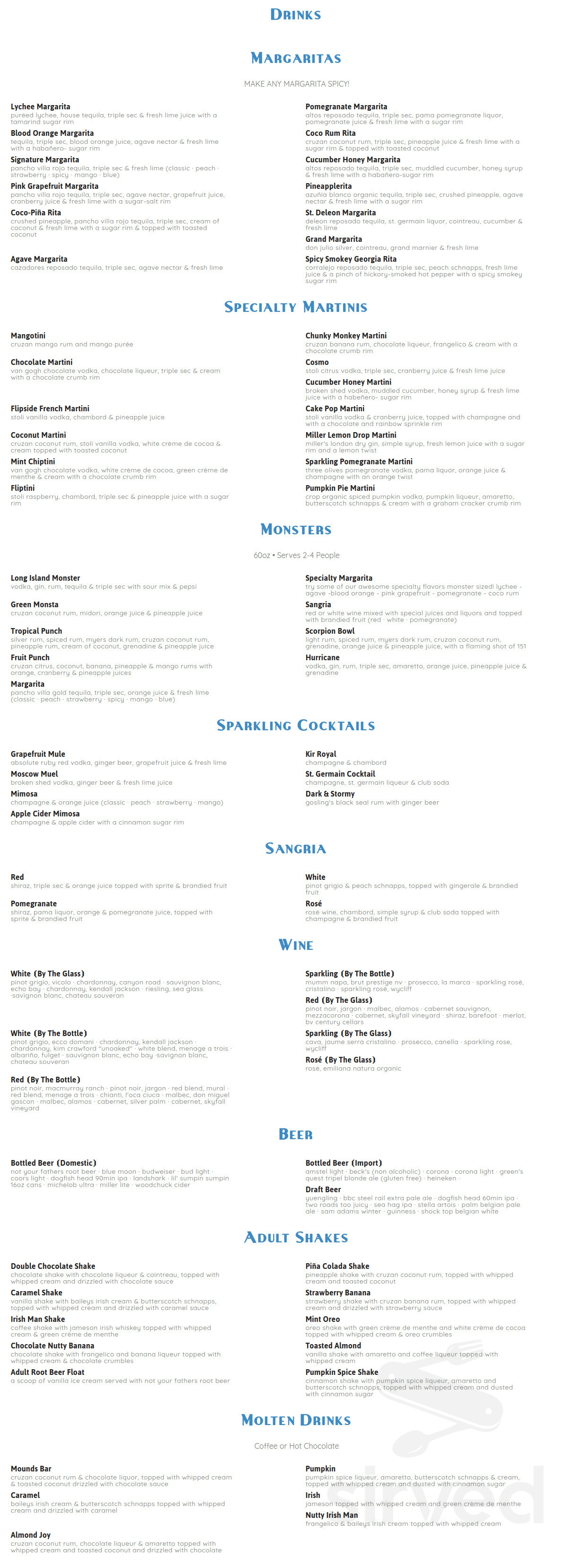 Flipside Burgers & Bar menu in Fairfield, Connecticut, USA
