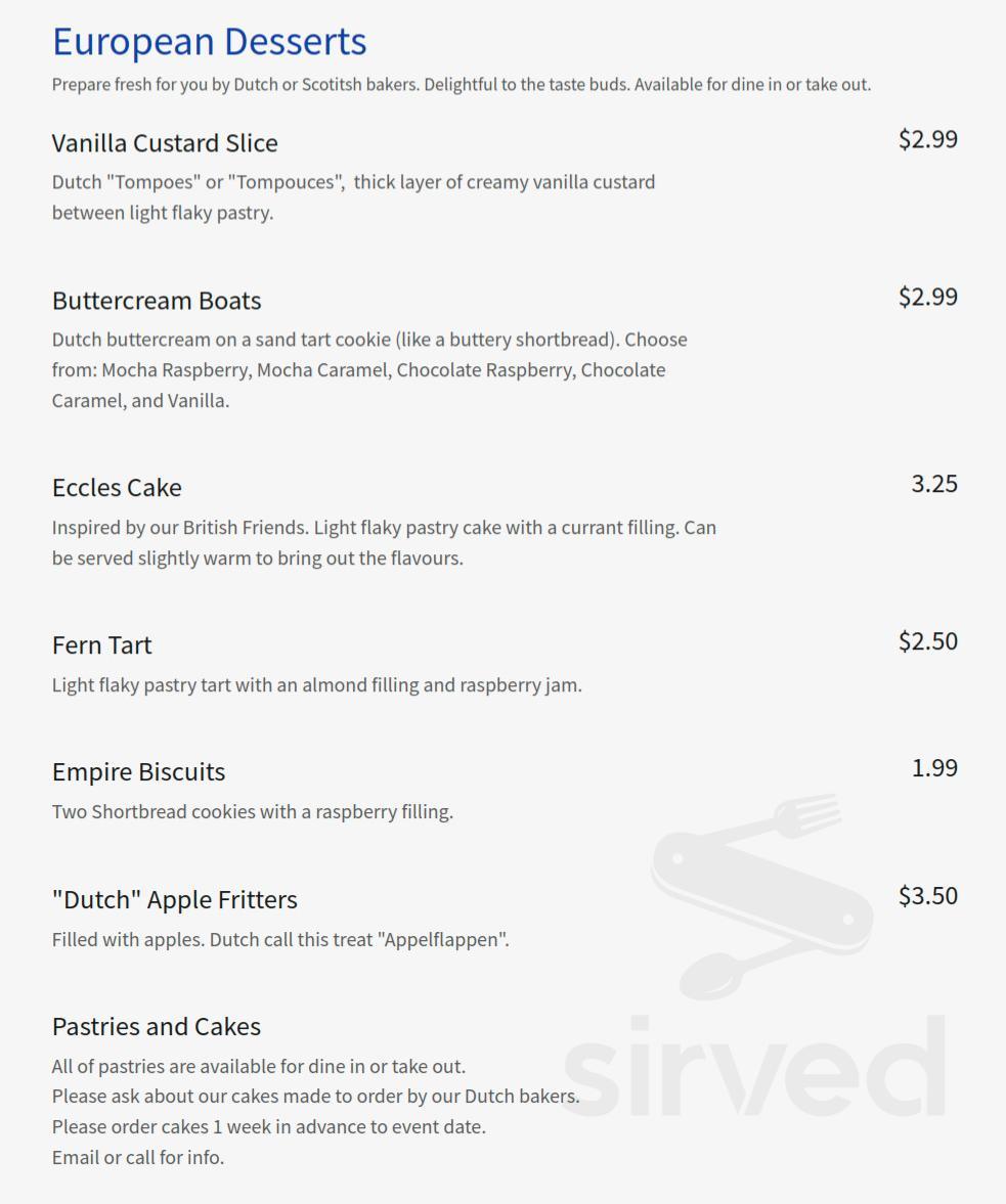 Euro Delight menus in Lindsay, Ontario, Canada