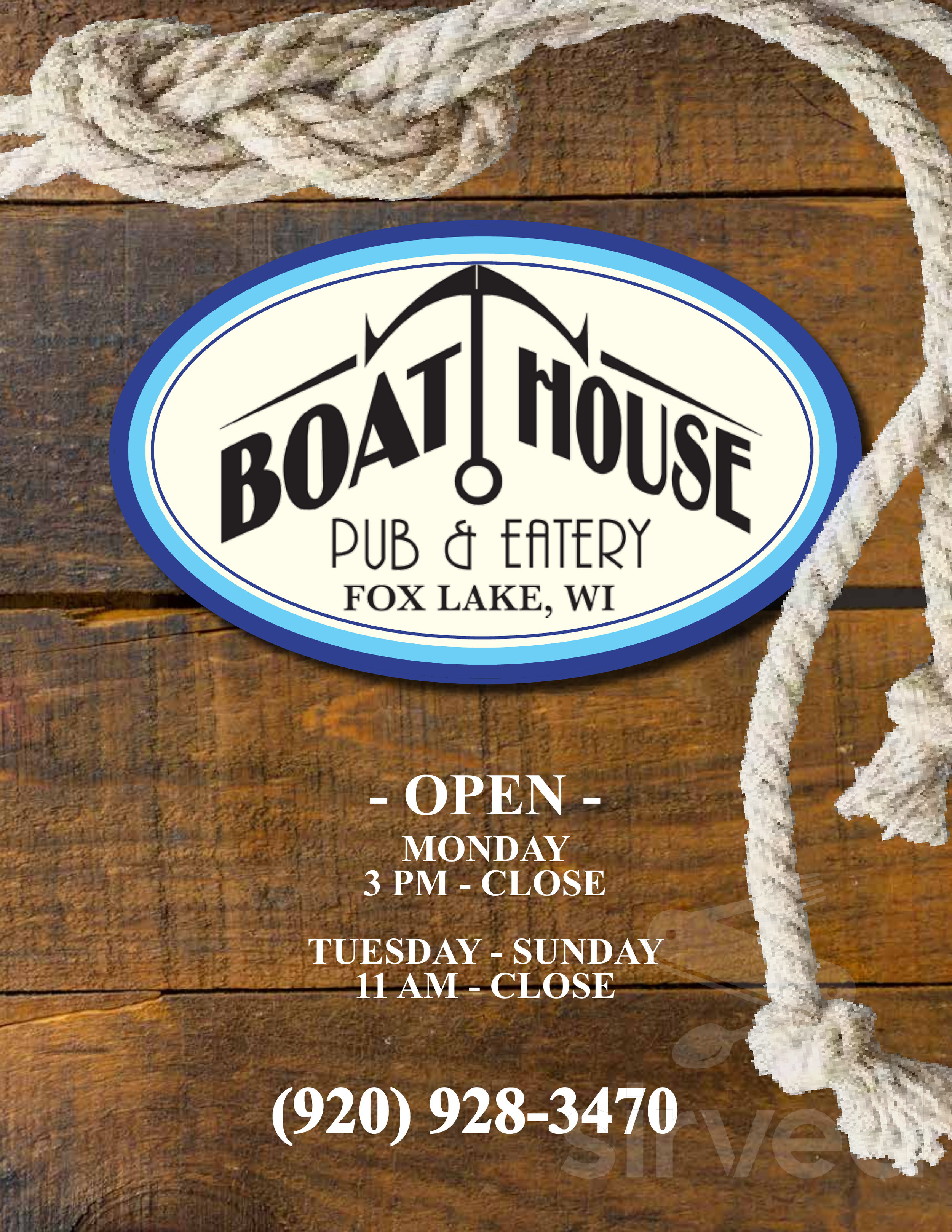 The Boat House Pub & Eatery menu in Fox Lake, Wisconsin, USA