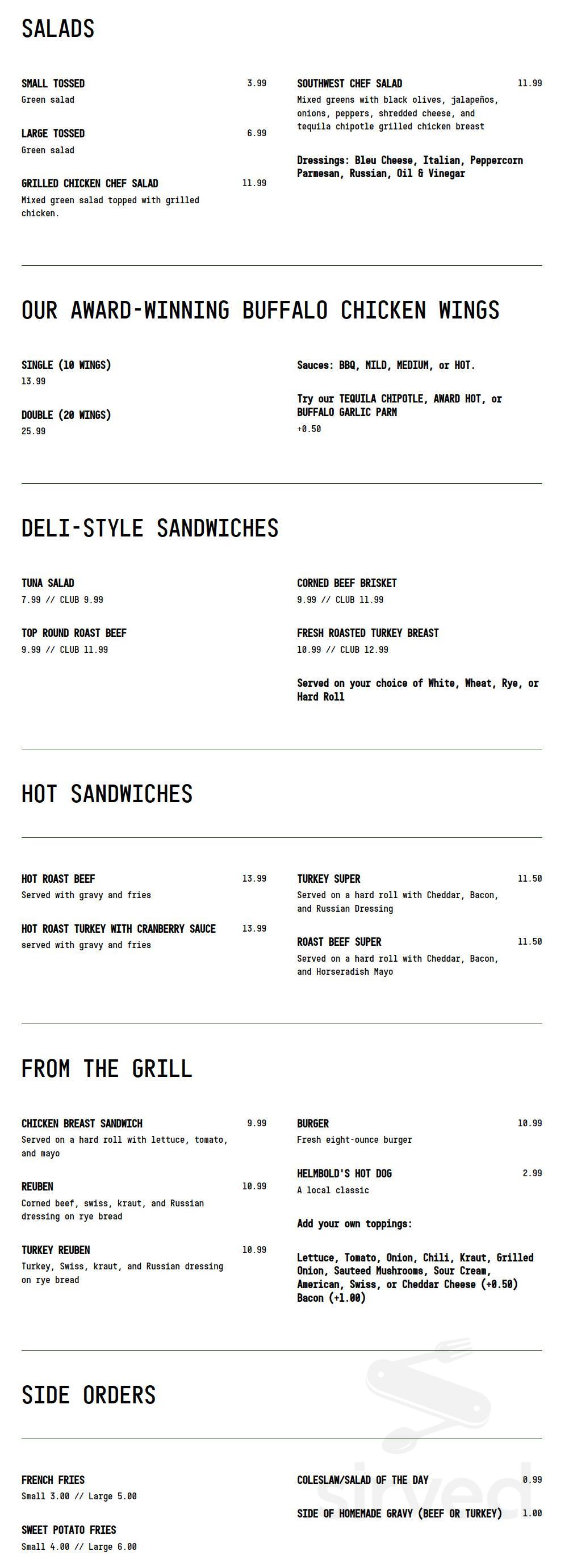 Ale House menu in Troy, New York, USA