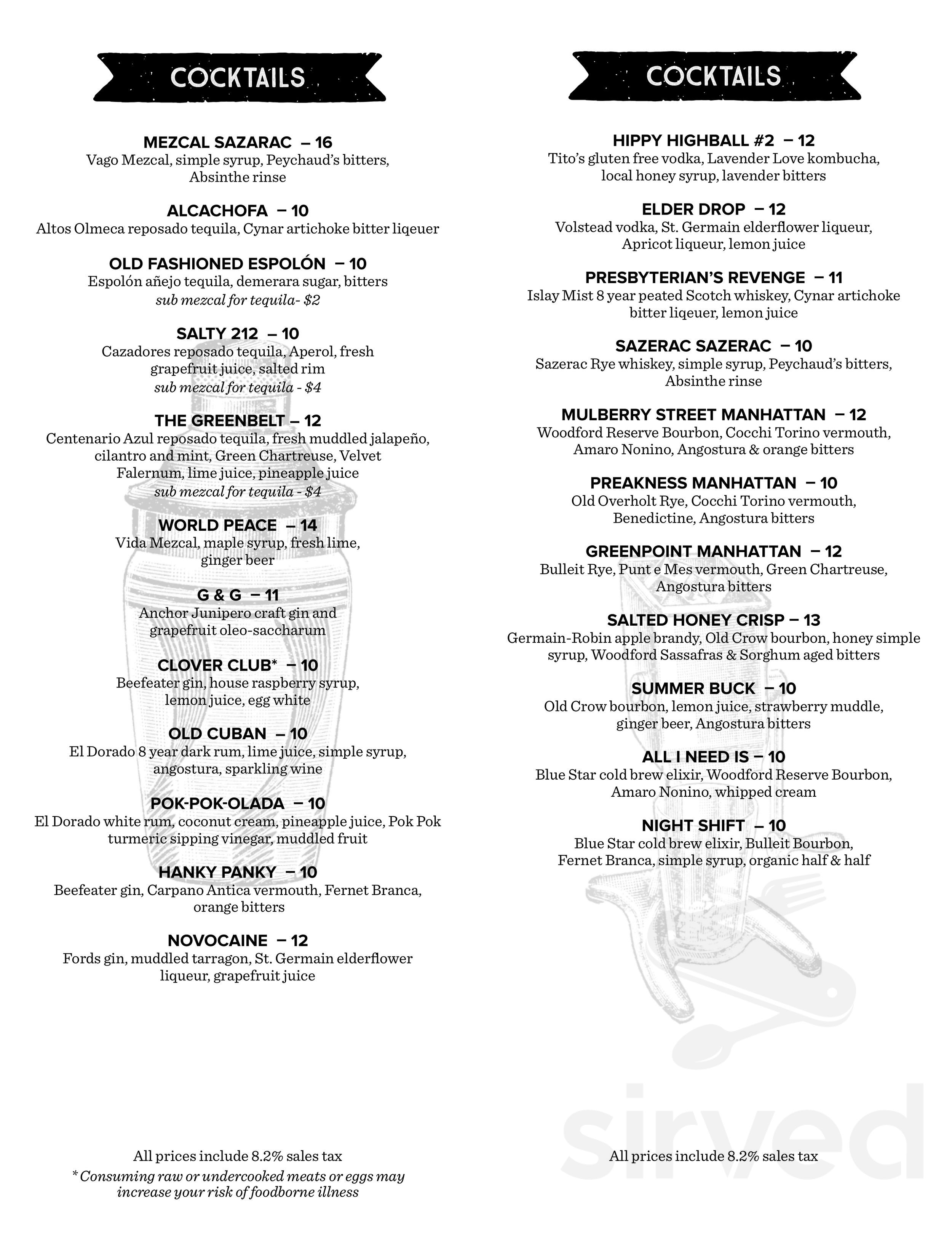 Menu - Winthrop WA's Copper Glance | Sirved
