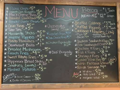 Pierogi Palace menu in Willoughby, Ohio, USA