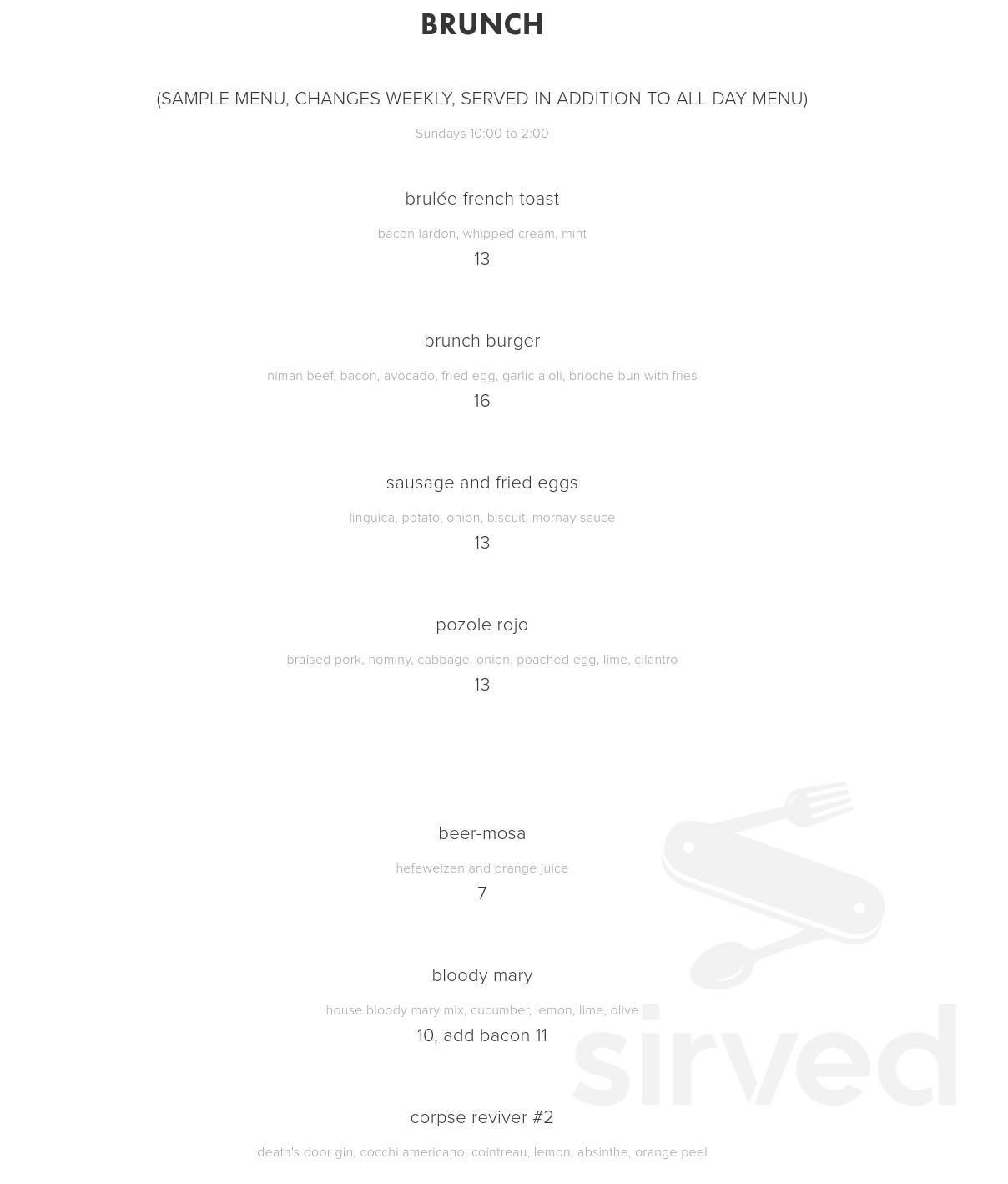 Preserve menu in Winters, California, USA