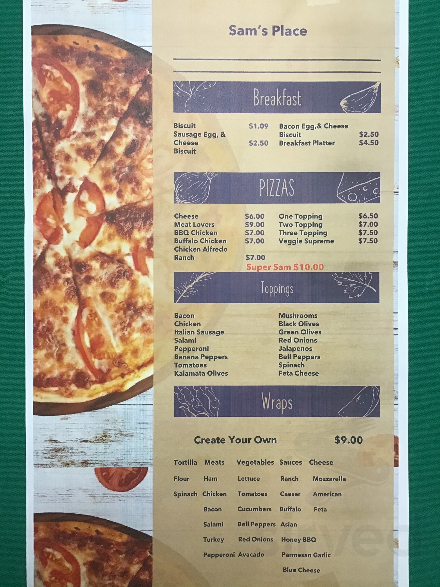 Sam's Place menus in Crowley, Louisiana, United States