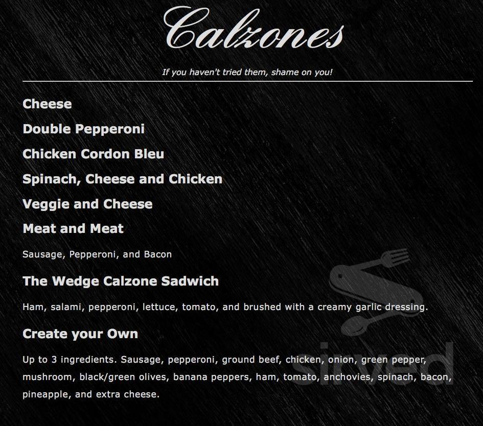 Werkhaus Pizza menu in Cincinnati, Ohio, USA