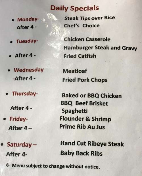 The Farmer's Kitchen menu in Bunn, North Carolina, USA