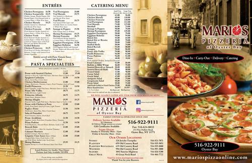 Mario's Pizzeria menu in Syosset, New York, USA
