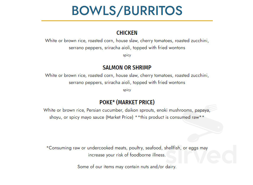 Crazy Fish Grill - Seal Beach menu in Seal Beach, California, USA