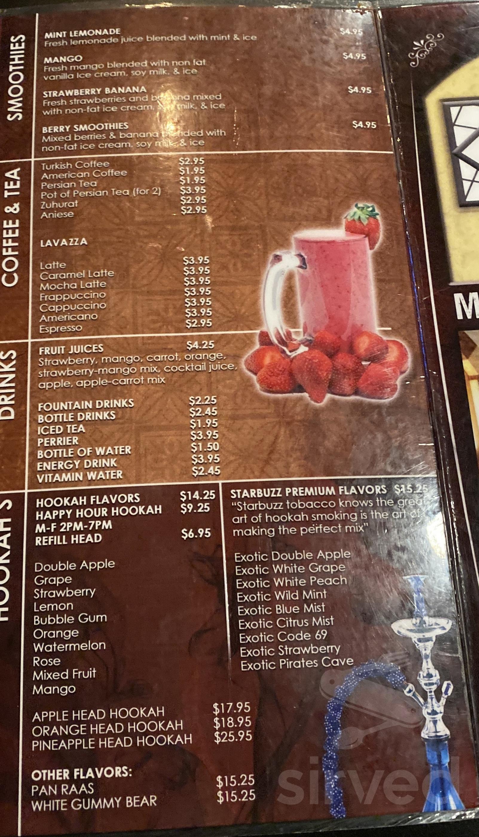 Cafe Layal menu in Houston, Texas, USA