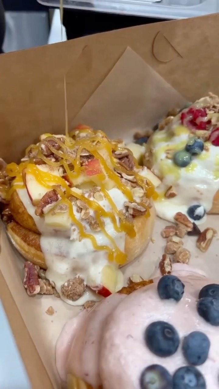 Cinnaholic menu in Seattle, Washington, USA