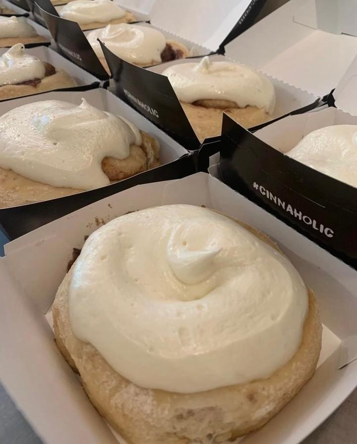 Cinnaholic menu in Seattle, Washington, USA