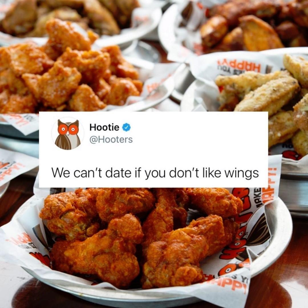 Hooters menu in Irving, Texas, USA