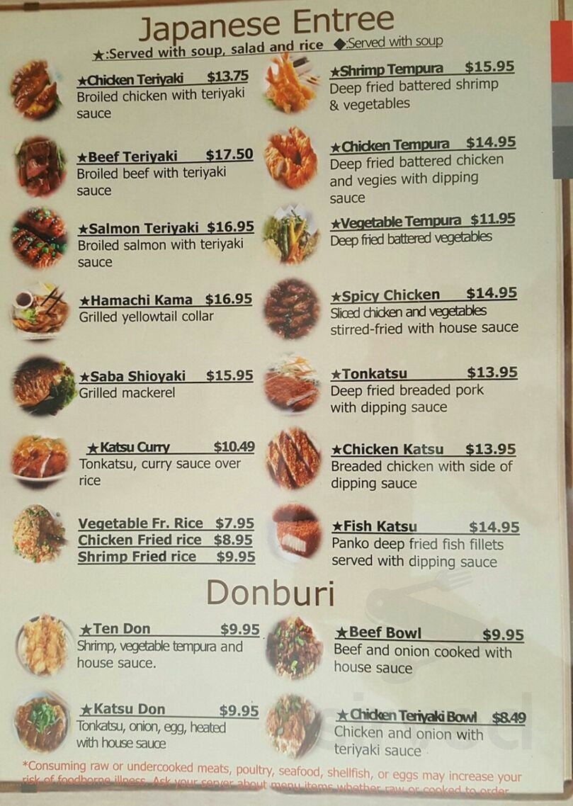 Saya Sushi menus in Livonia, Michigan, United States