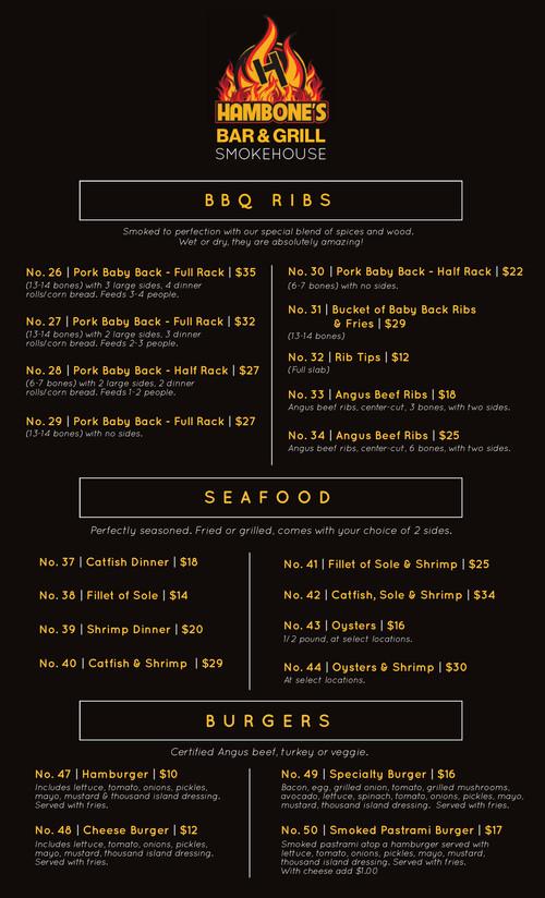 Hambone's menu in Bellflower, California, USA
