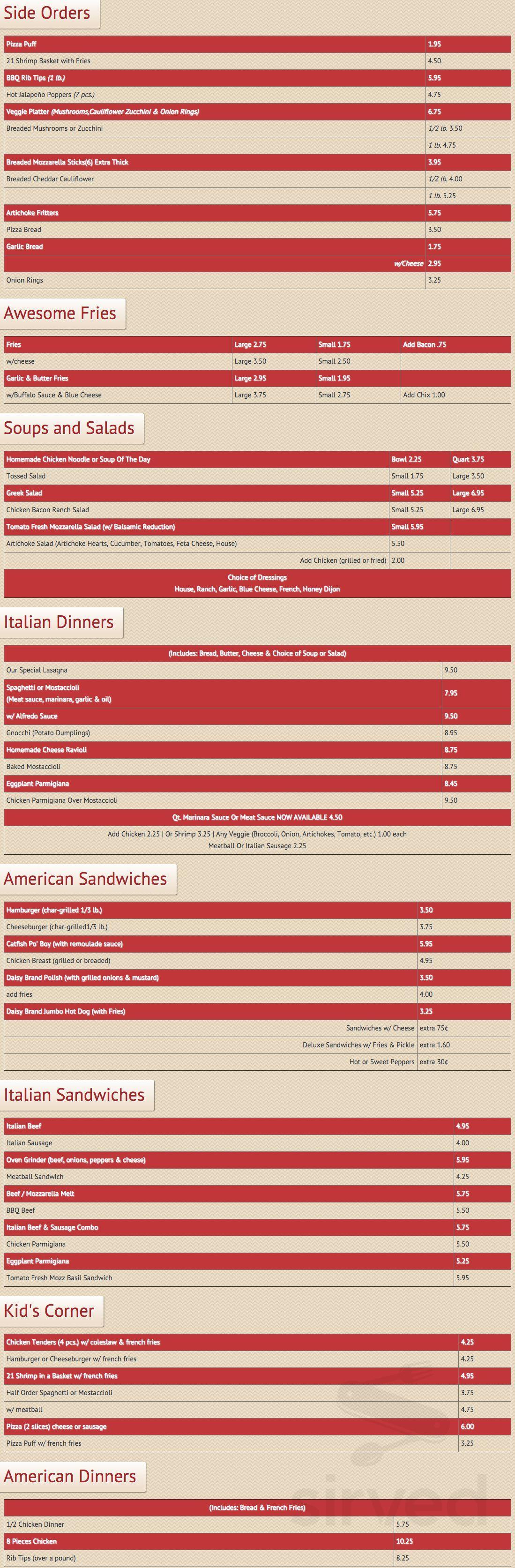 Barone's Brookfield-Pizza menu in Brookfield, Illinois, USA