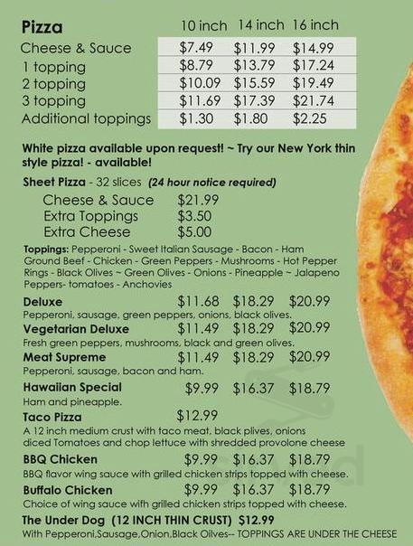 Menu - Kent OH's Eldorado's Pizza Pie | Sirved