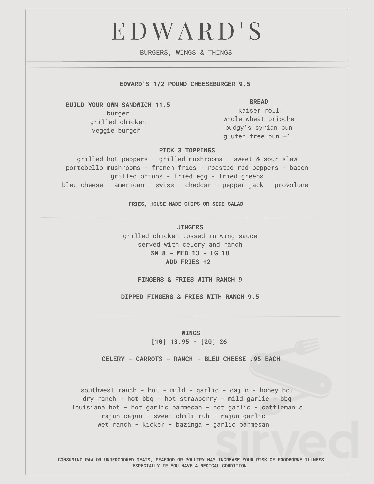 Edwards Restaurant menus in New Castle, Pennsylvania, United States
